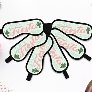 Lets Fiesta Cactus - Personalized Sleep Masks - Bachelorette Party ...