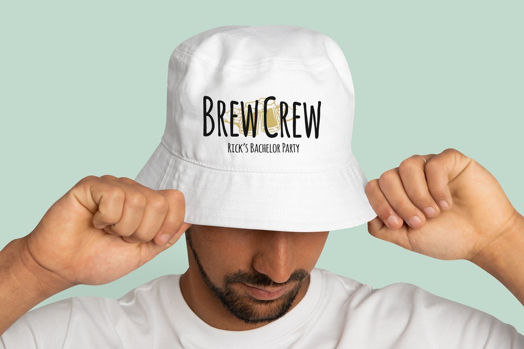 Brew Crew Bucket Hat | Custom Bachelor Party Hats, Groomsmen Gift - Etsy