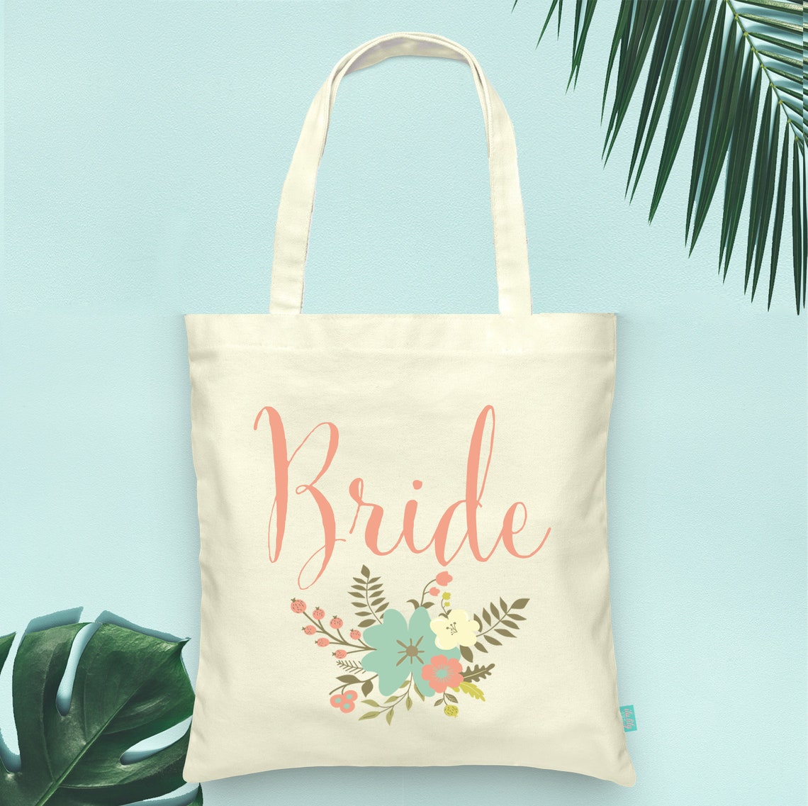 Floral Bride Tote Wedding Tote Bags - Etsy