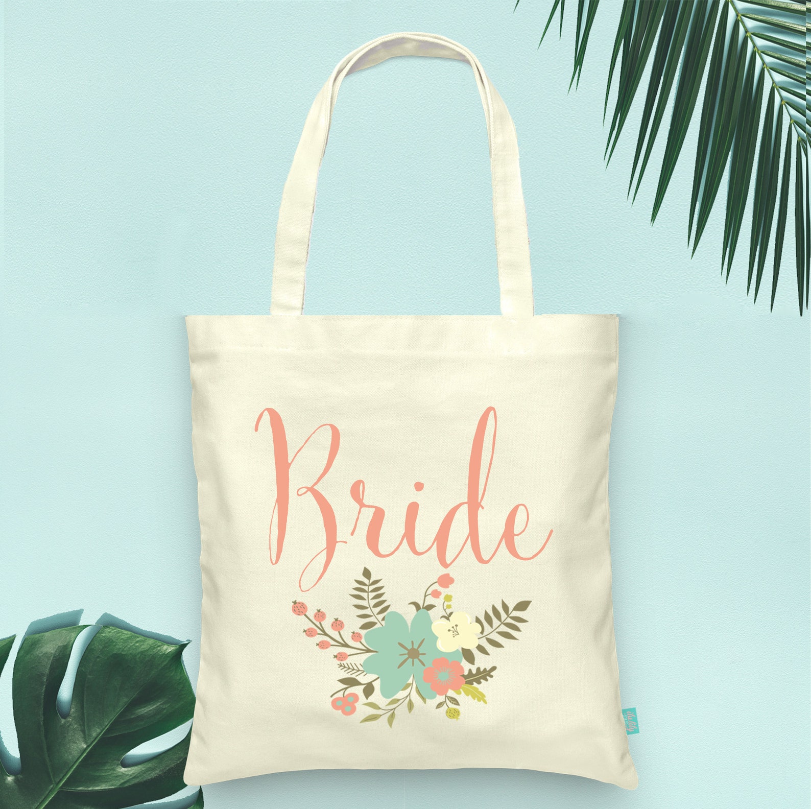 Floral Bride Tote Wedding Tote Bags - Etsy