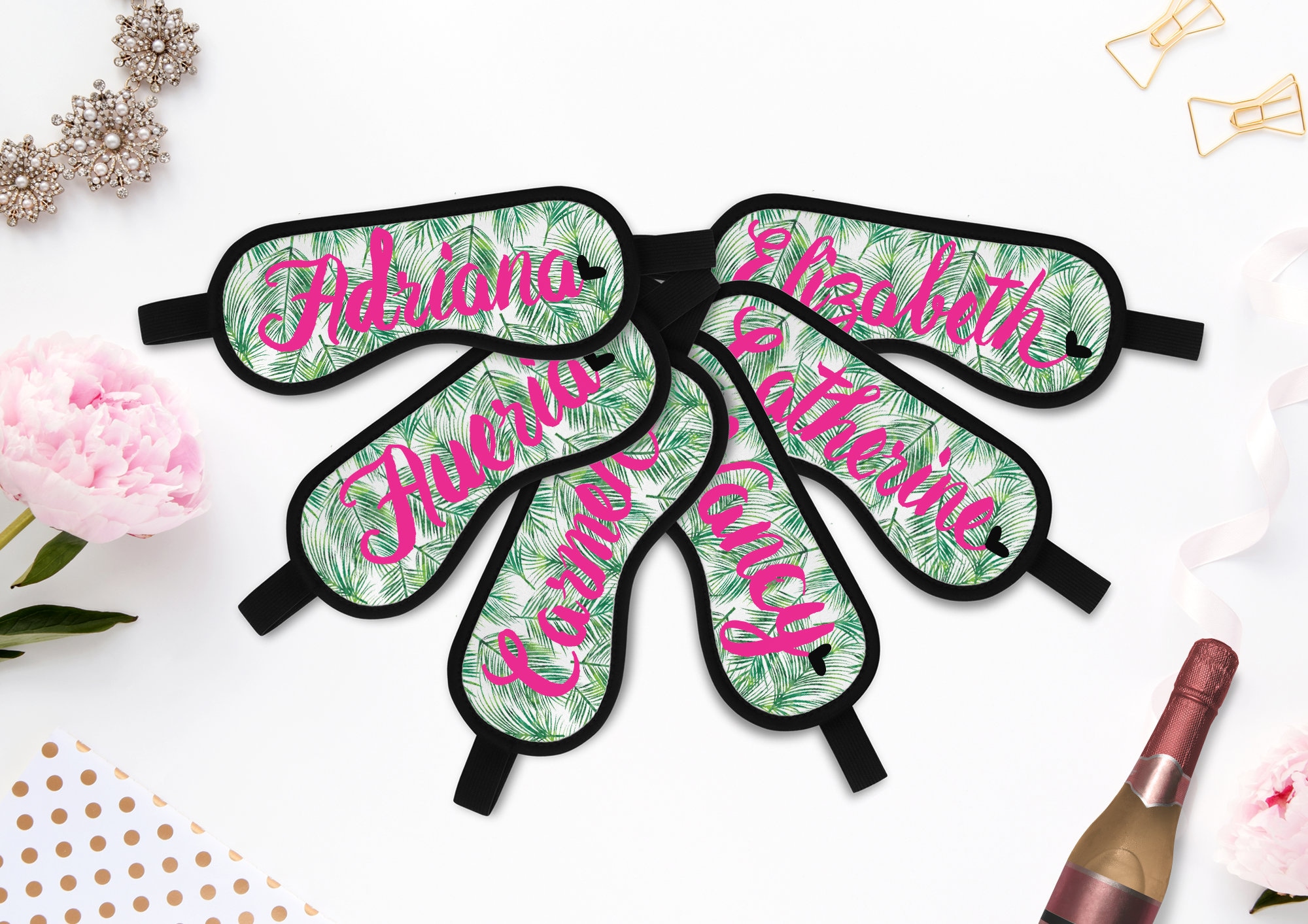 Tropical Personalized Sleep Masks Bachelorette Party Favors | Etsy