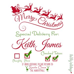Santa Sack Personalized Merry Christmas Reindeer Delivery Christmas ...