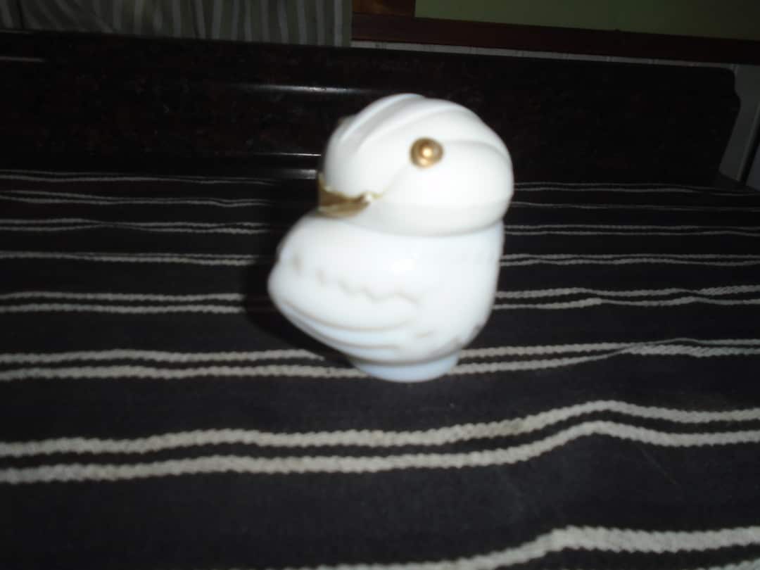 Vintage Avon Owl Snowbird White Milk Glass Perfume Jar Container - Etsy