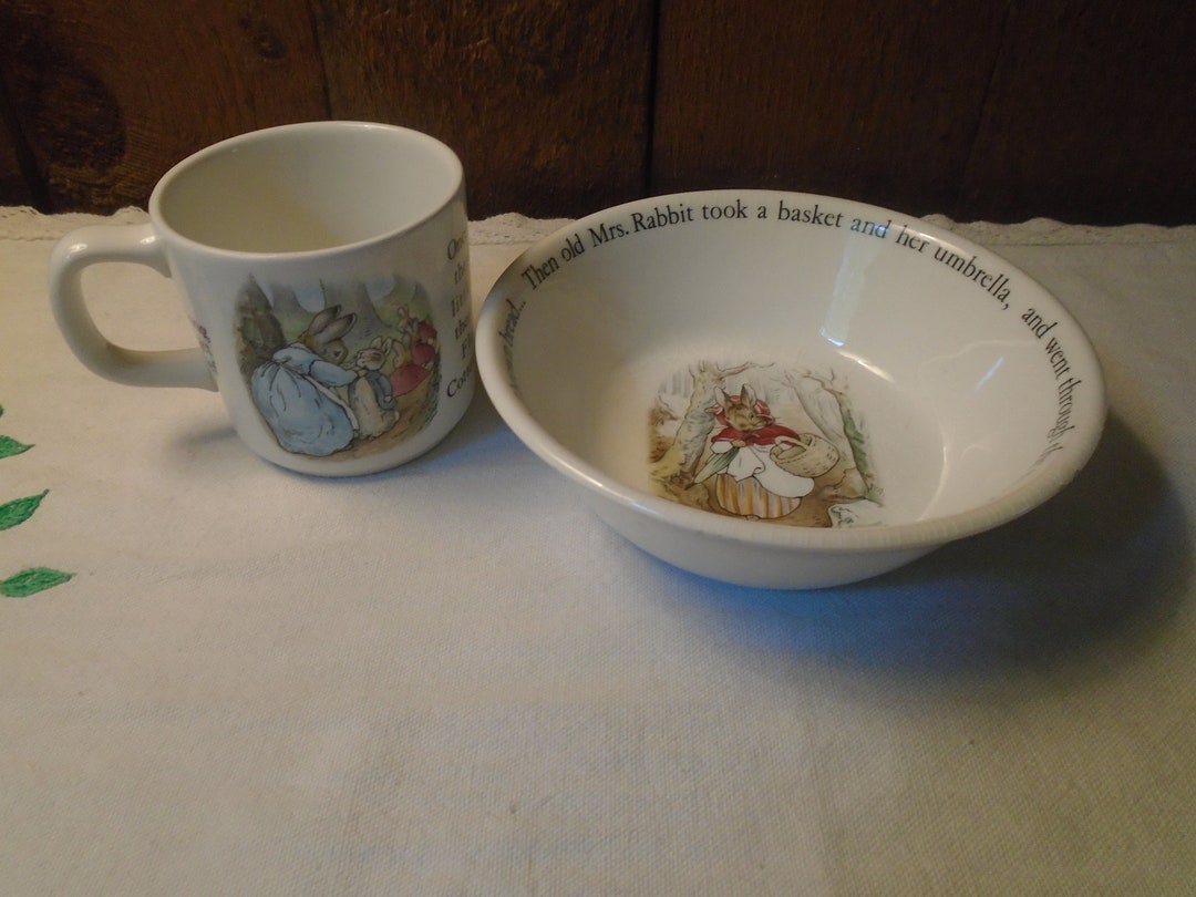 Vintage Peter Rabbit Nursery Set Wedgwood Cup Beatrix Potter Bowl - Etsy