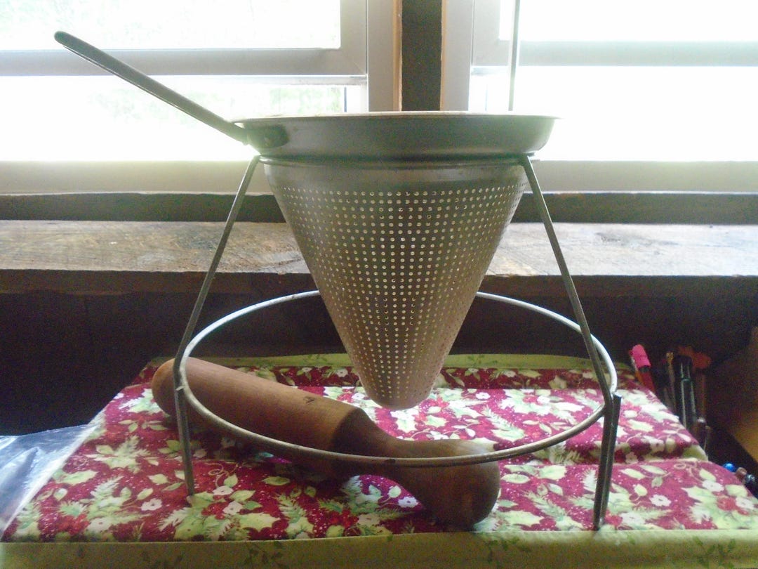 Vintage Wear Ever Aluminum Canning Strainer Cone Sieve With Tri Pod ...