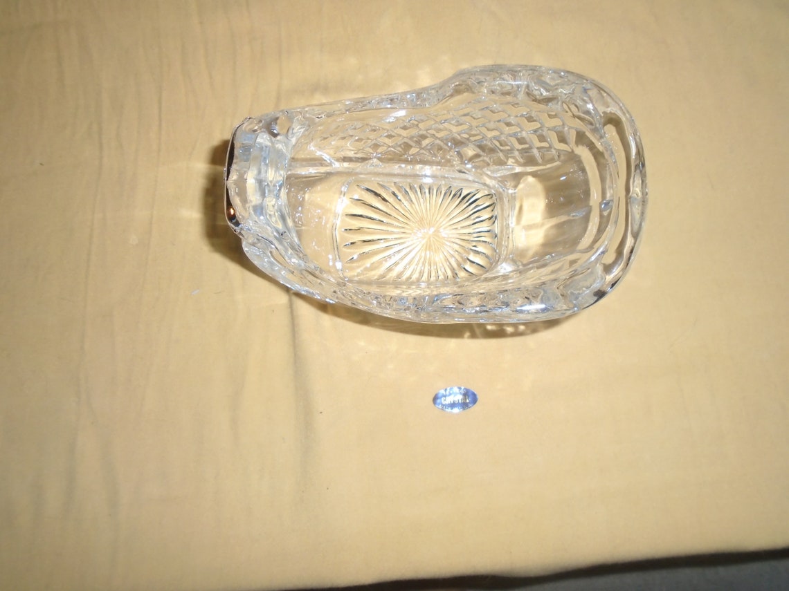 Lead Crystal Santa Sleigh Candy Dish Christmas Decoration - Etsy