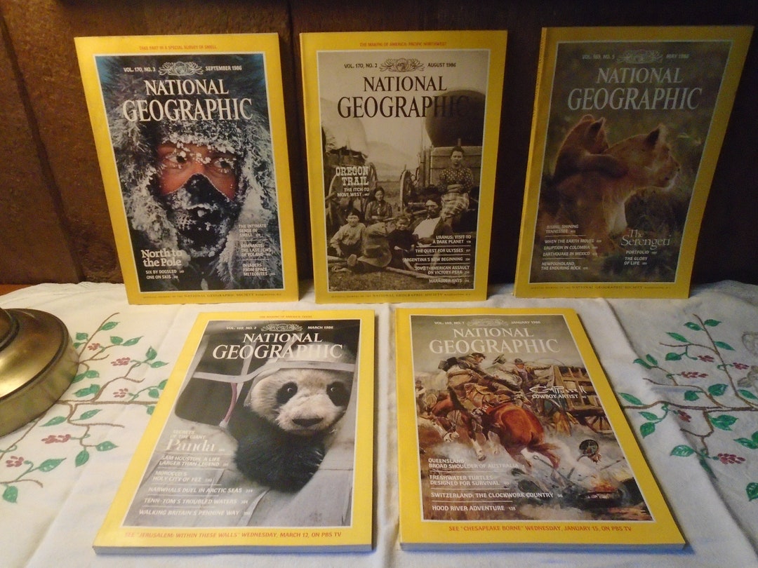 National Geographic Magazines 1986 Five Issues - Etsy