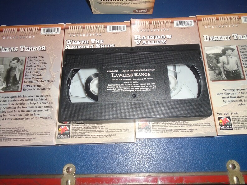 Vintage John Wayne Collection VHS Tapes Box Set 5 Video Pack - Etsy