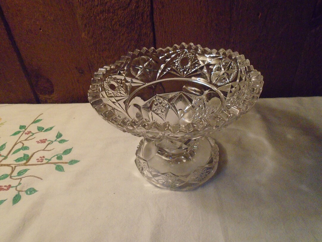 EAPG Mckee Yutec Design Jeanette Clear Glass Punch Bowl Base - Etsy