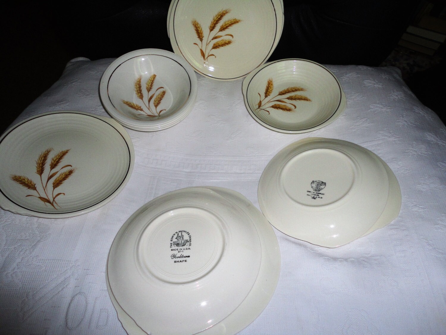 Edwin Knowles Shipping Included Wheat Pattern Tab Handled Cake Plate ...