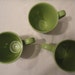 Lime Green Ribbed Coffee Mugs Retro Set of Three Cups - Etsy