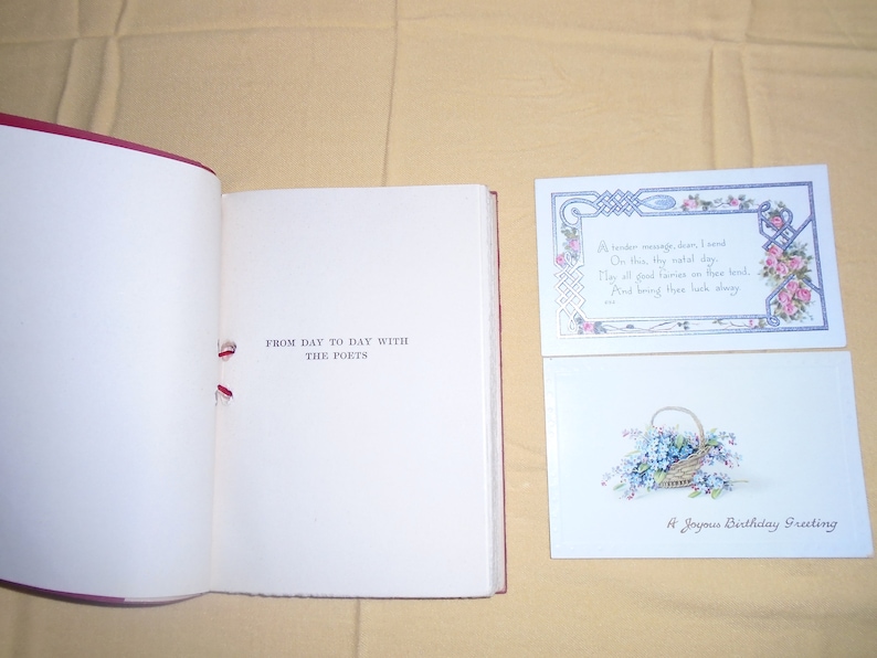 Antique Stiff Card Cover Book From Day to Day With the Poets - Etsy