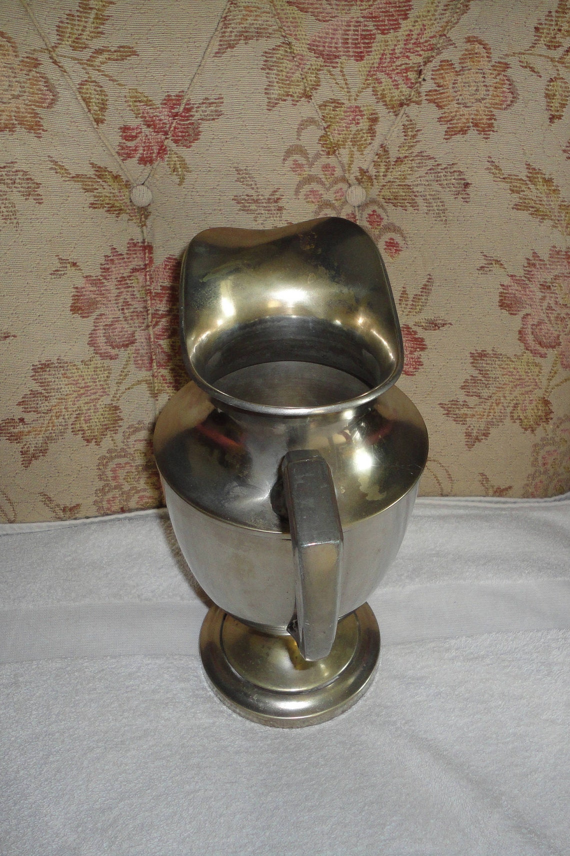 Silver Plated Monogrammed Ice Water Pitcher Vintage Floral - Etsy