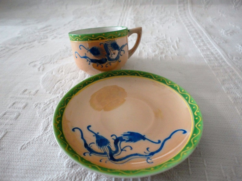 Children's Miniature Tea Cup and Saucer Set Vintage Hand - Etsy
