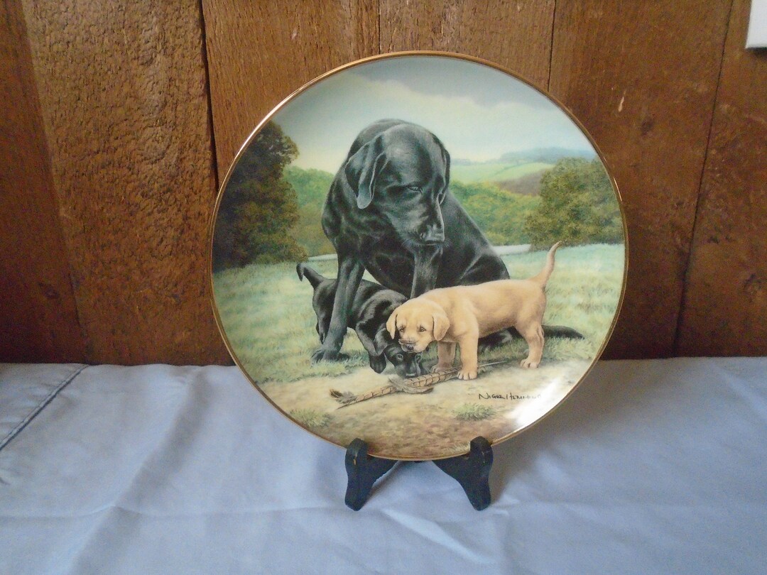 Franklin Mint Labrador Retrievers Collector Plate With Stand - Etsy