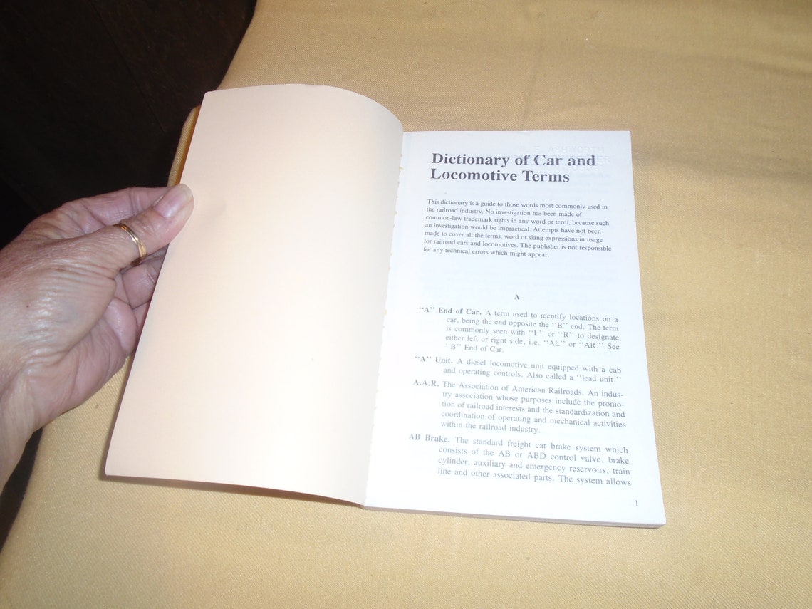 The Railroad Dictionary of Car and Locomotive Terms Softcover Book - Etsy