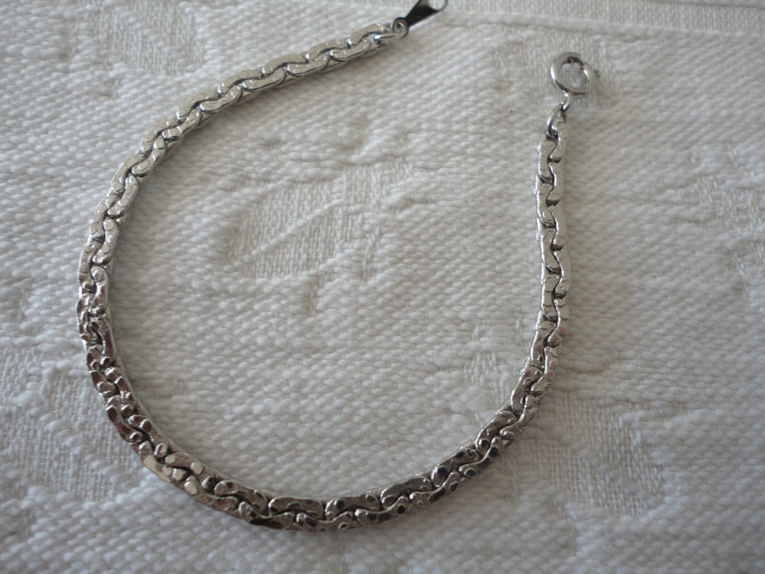 Vintage Herringbone Style Bracelet Silver Tone Ladies Gift - Etsy