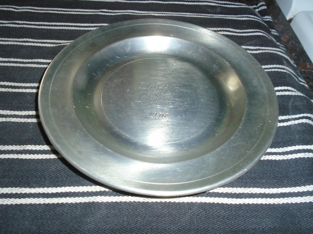 Vintage Preisner Pewter 2288 Happy 35th Anniversary Decorative Plate - Etsy