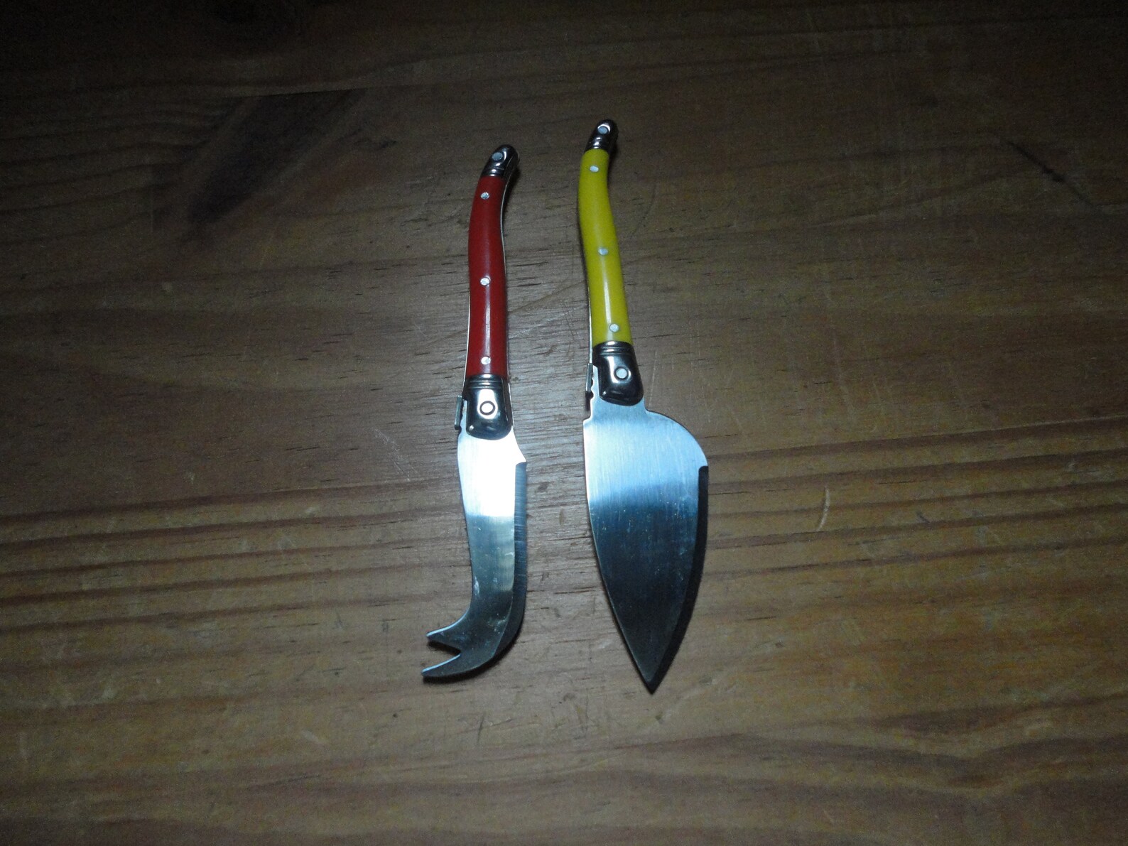 Vintage Yellow Red Handle Cheese Slicer Spreader Knives - Etsy