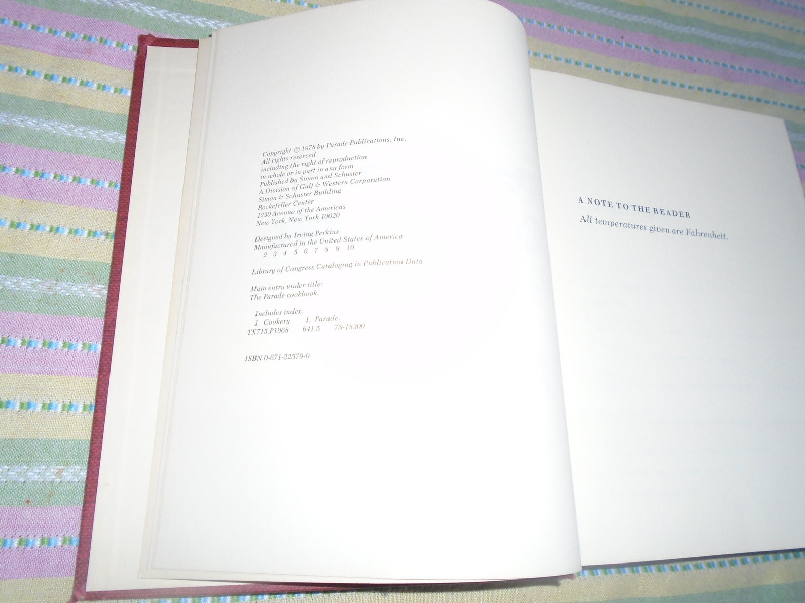 The Parade Cookbook Vintage Hardcover No Dust Jacket | Etsy