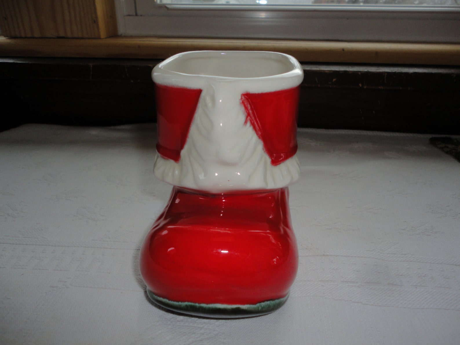 Christmas Santa Boot Vase Candy Cane Holder Candy Dish - Etsy