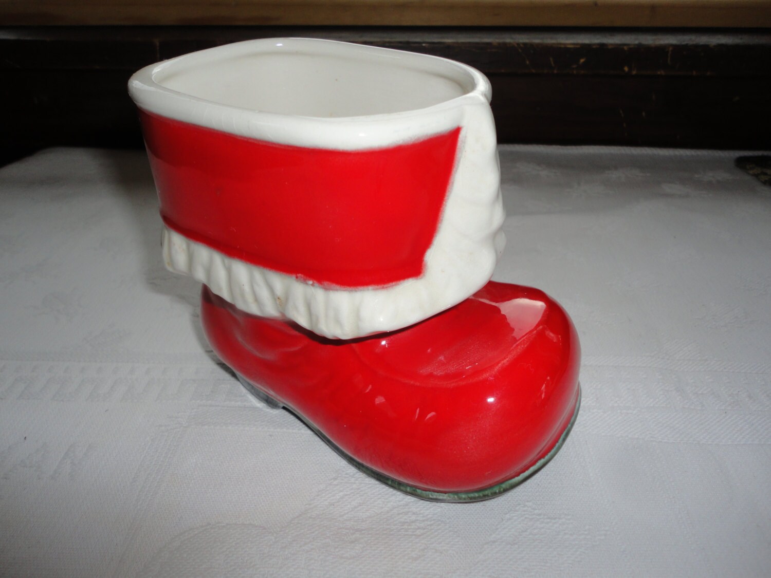 Christmas Santa Boot Vase Candy Cane Holder Candy Dish - Etsy
