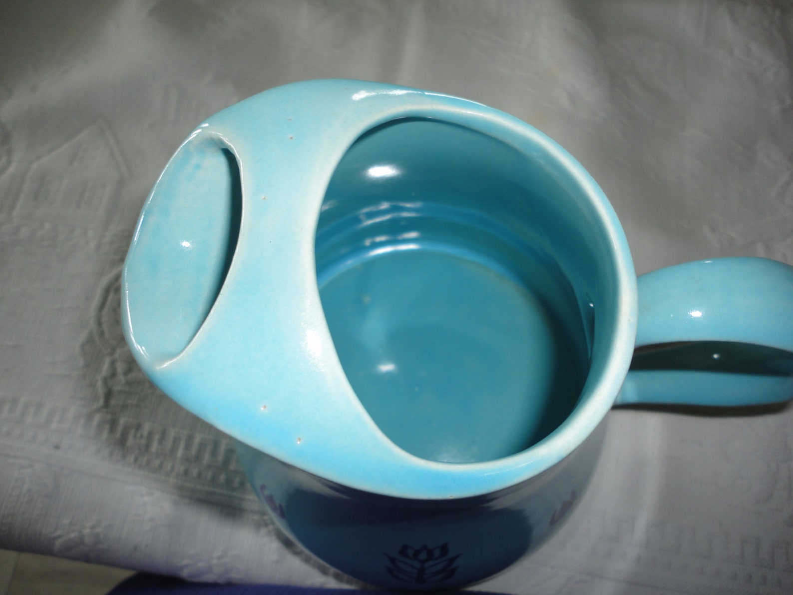 Cronin Pottery Blue Tulip Pattern Beverage Juice Pitcher USA - Etsy