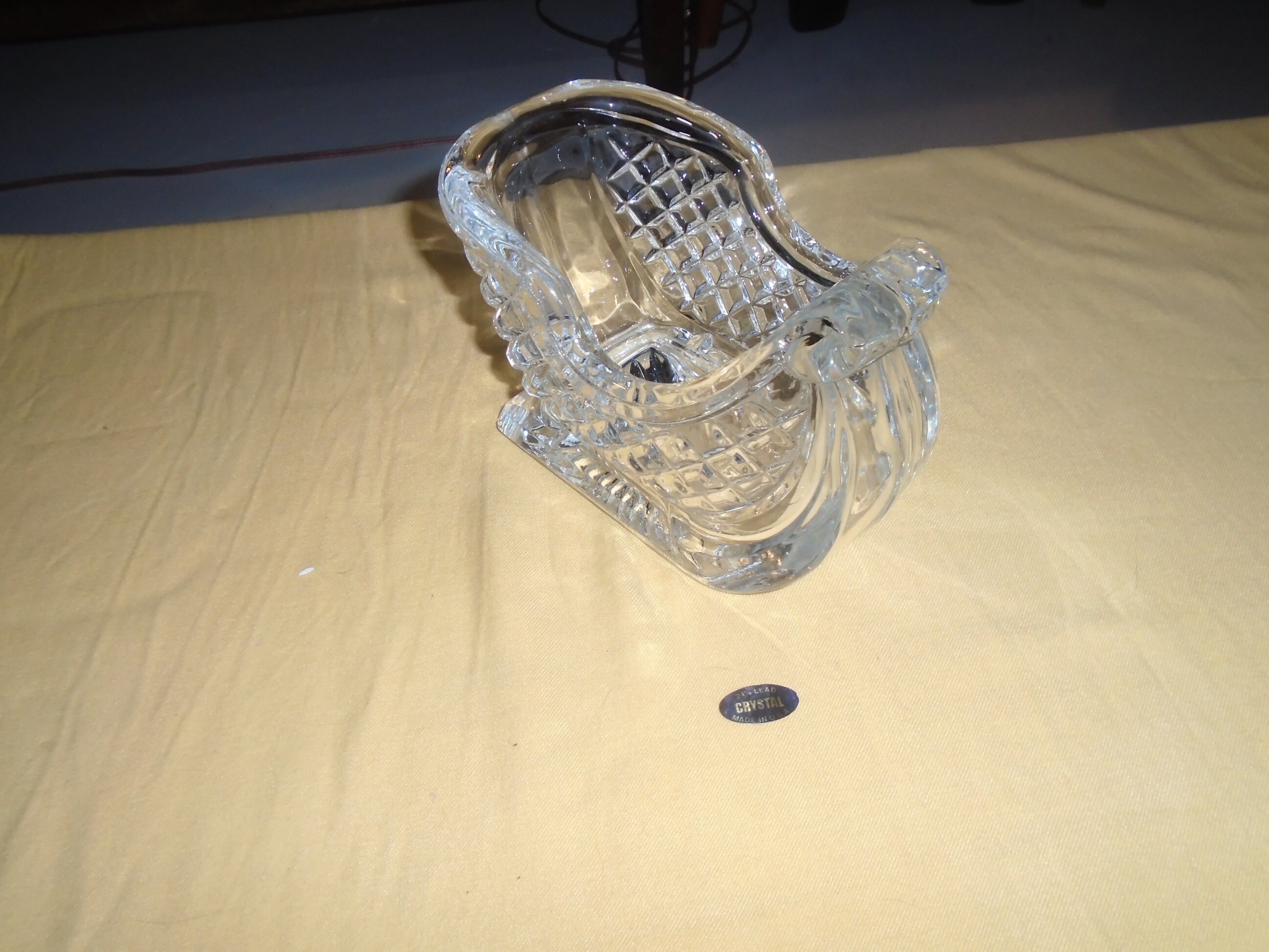 Lead Crystal Santa Sleigh Candy Dish Christmas Decoration - Etsy