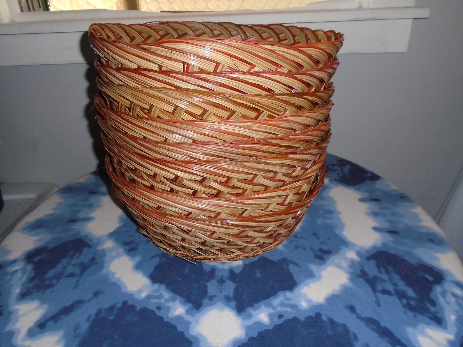 Woven Basket Bowls Set of 8 Made in Philippines Brown with Red | Etsy