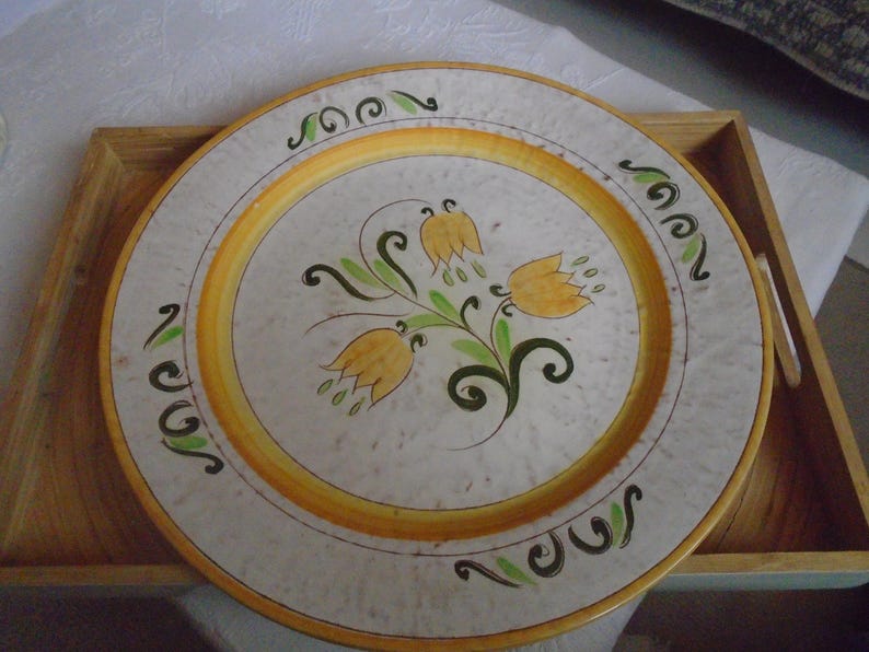 Stangl Pottery Terra Rose Hand Painted Yellow Tulip Platter - Etsy