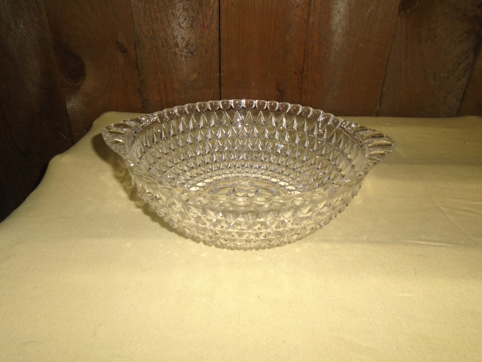 Vintage Clear Glass Hobnail Diamond Pattern Handled Fruit - Etsy