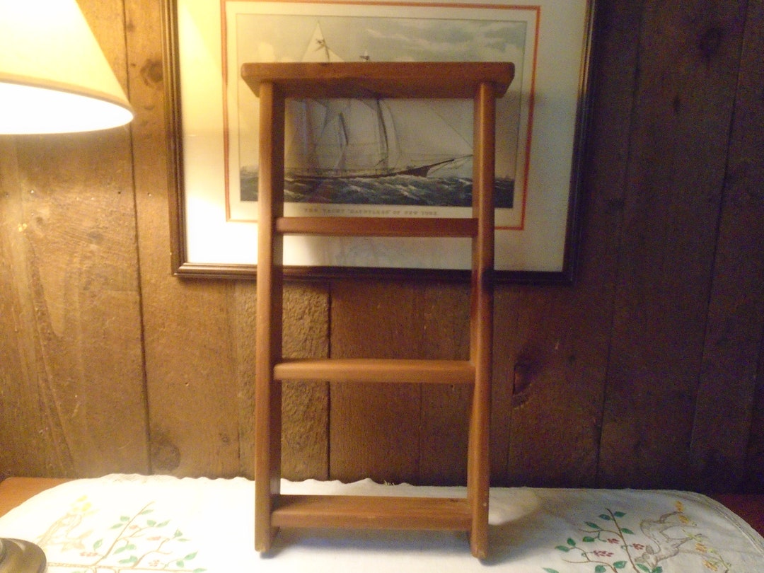 Vintage Wooden Four Tier Wall Shelf Hanging Decor Ladder Style - Etsy