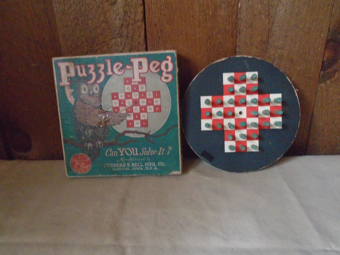 Antique Puzzle Peg Educational Game With Original Box - Etsy