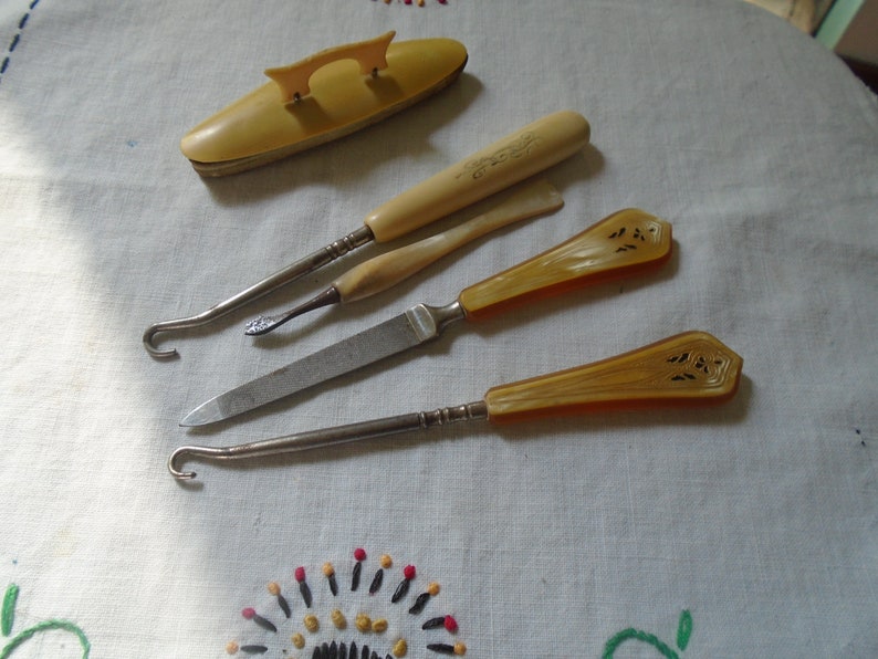 Antique Celluloid Manicure Set | Etsy