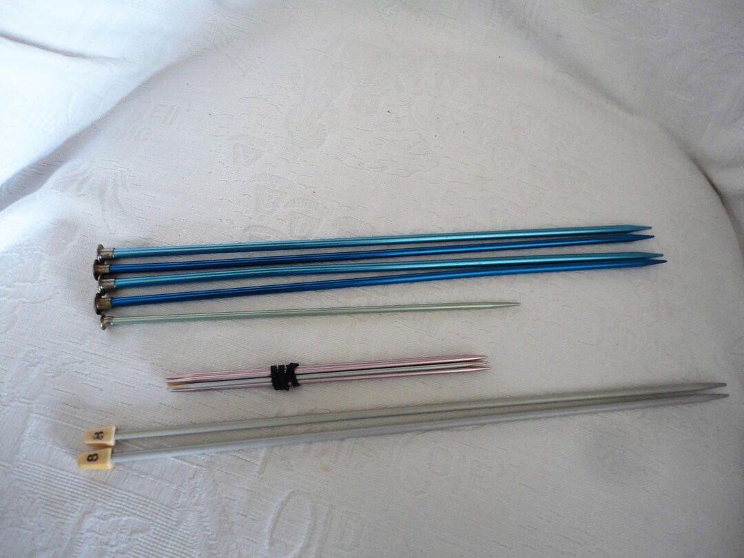Vintage Knitting Needles Assorted Aluminum Single Point Needles USA ...
