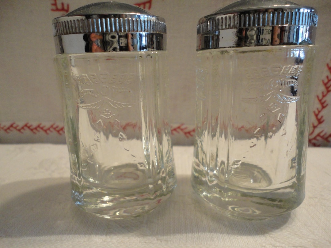 Vintage Clear Glass Salt and Pepper Shaker Set Swag Design - Etsy