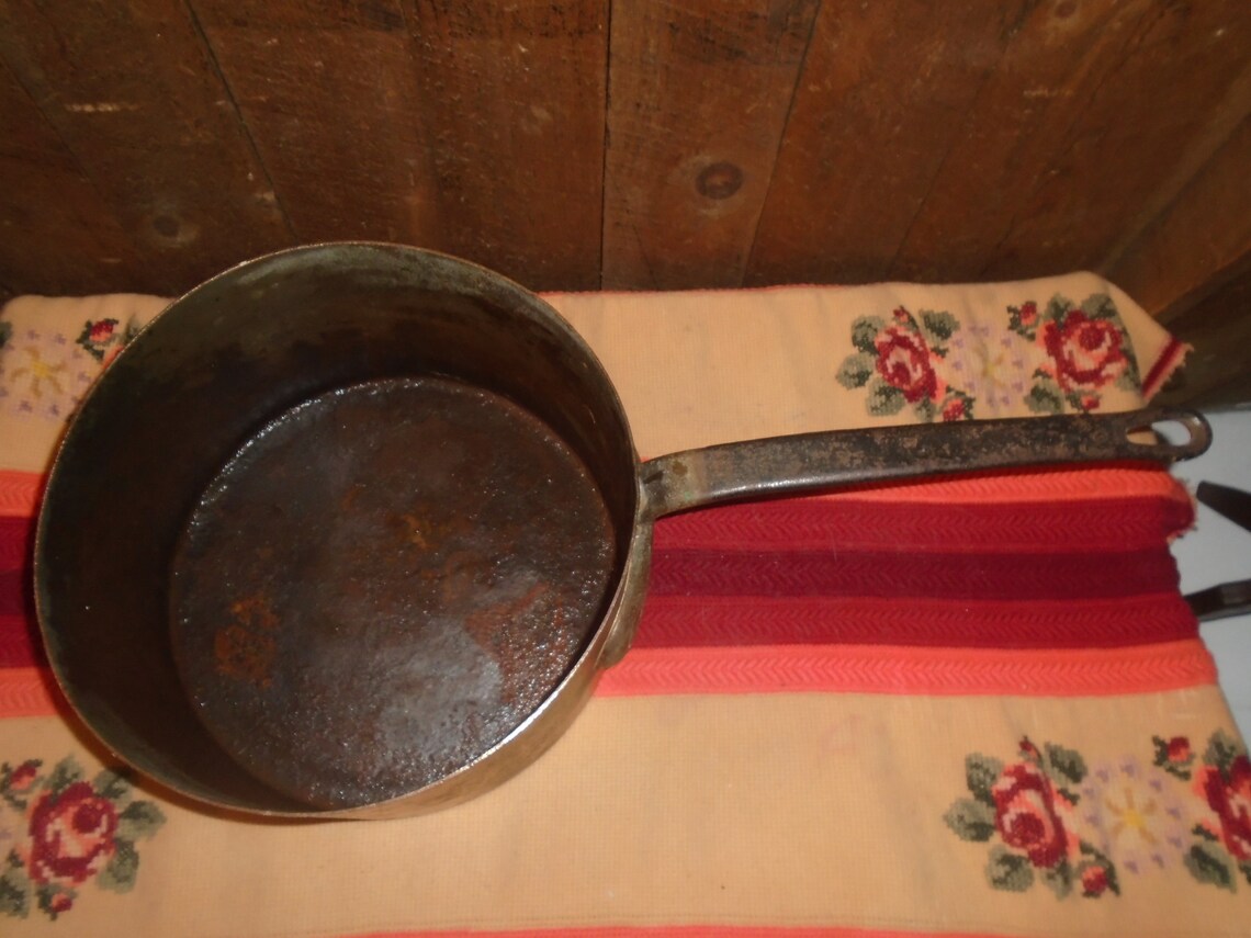Antique Primitive Heavy Large Cast Iron Handle Cooking Pot - Etsy