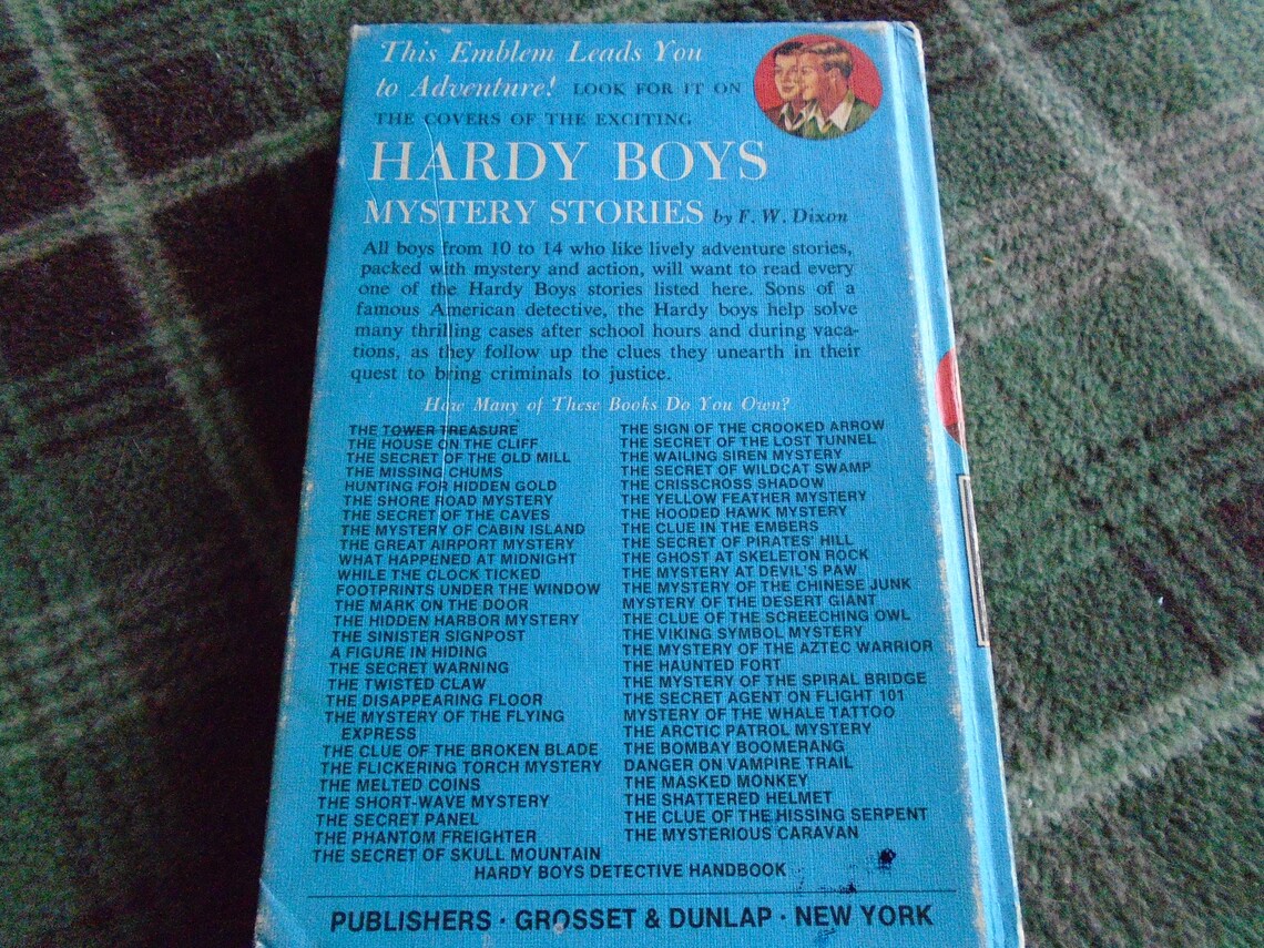 The Hardy Boys the Tower Treasure Hardcover Book - Etsy