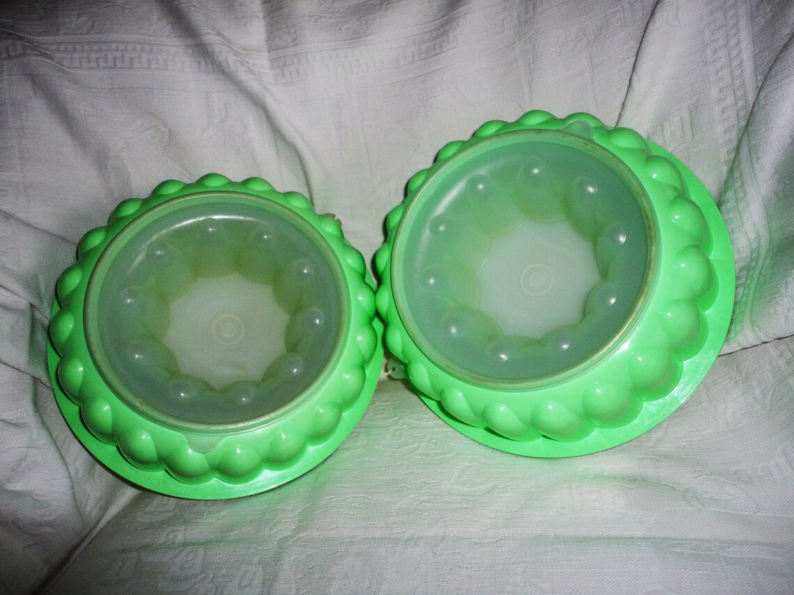 Vintage Mint Green Gelatin Jello Dessert Molds Tupperware USA Made Set ...