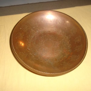 Vintage Etched Floral Leaves Scroll Design Bowl Marked Royalty ...