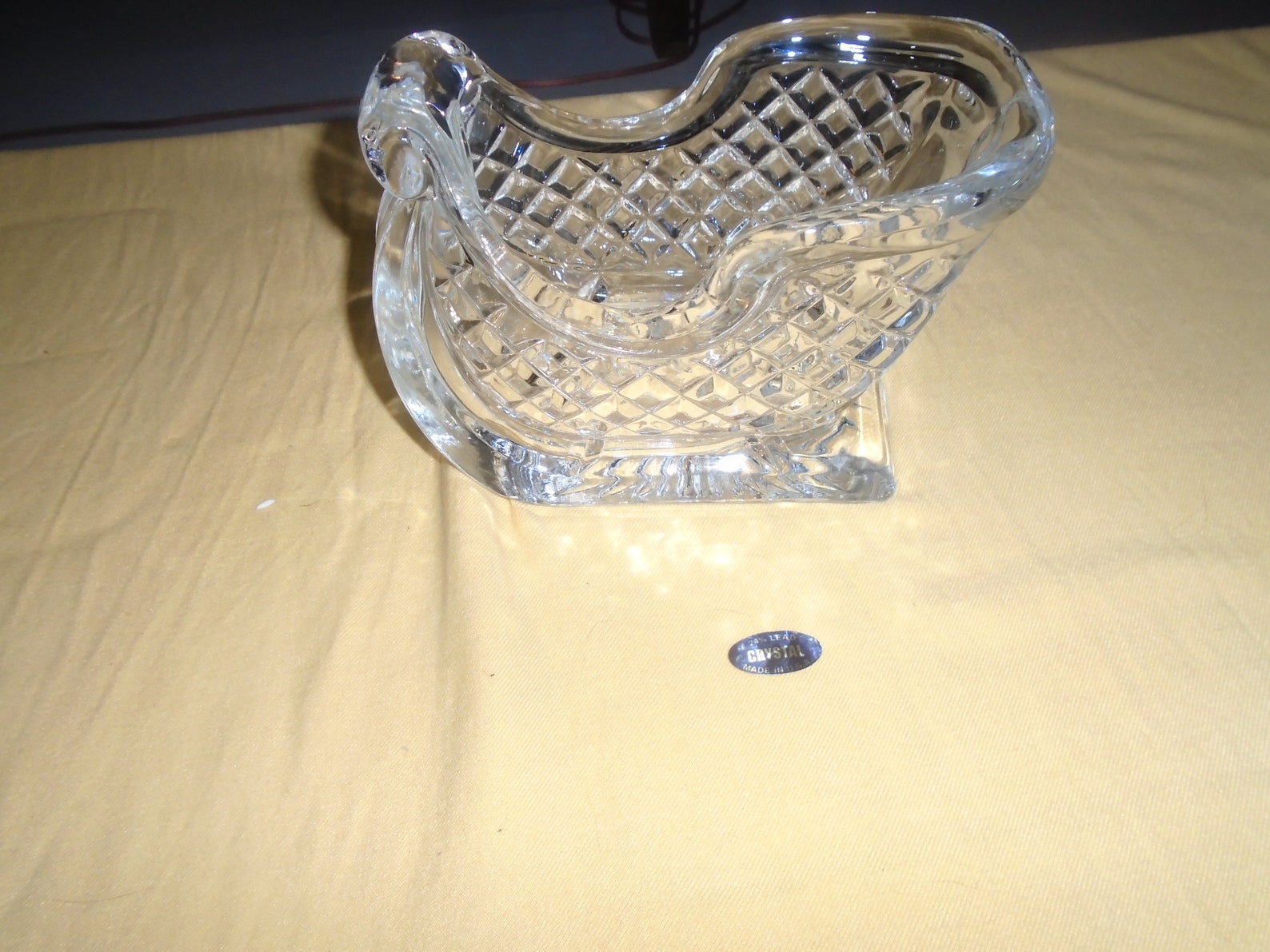 Lead Crystal Santa Sleigh Candy Dish Christmas Decoration - Etsy