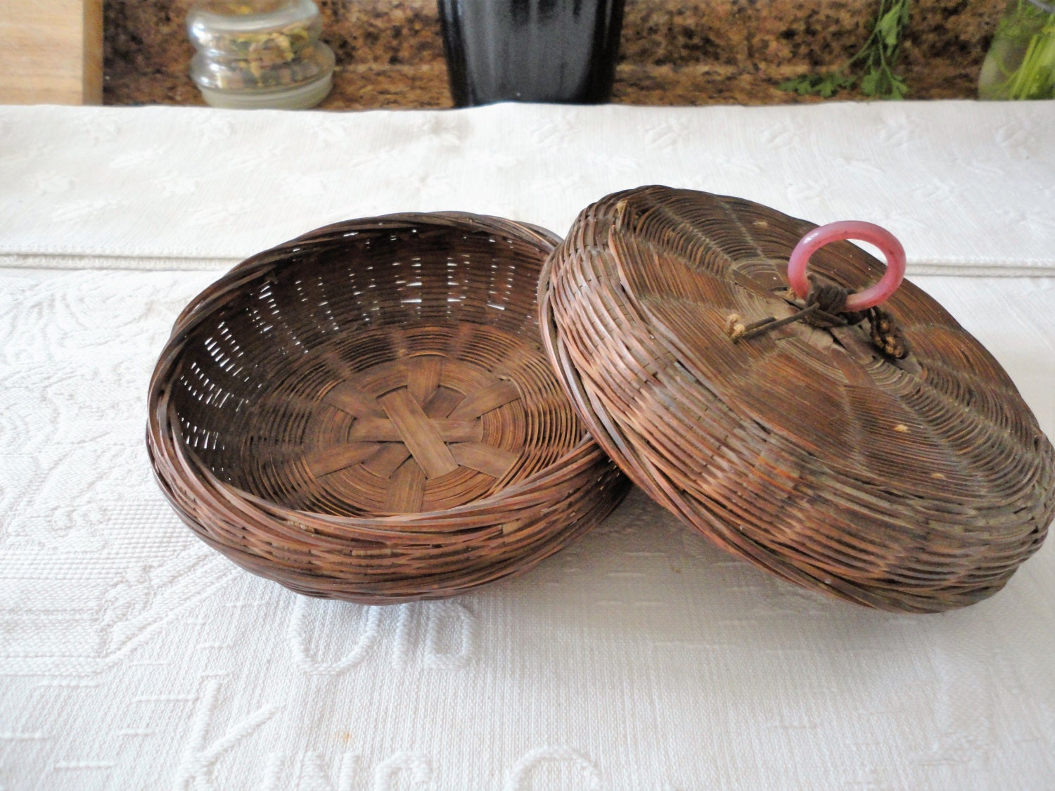 Chinese Wedding Sewing Basket Wicker Weave Keepsake Basket | Etsy