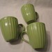 Lime Green Ribbed Coffee Mugs Retro Set of Three Cups - Etsy