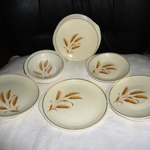 Golden Wheat Pattern Dishes Edwin M Knowles Made in USA Gold - Etsy