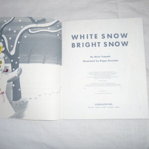 Vintage Paperback Book White Snow Bright Snow by Alvin Tresselt - Etsy