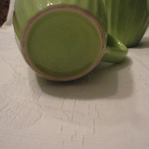 Lime Green Ribbed Coffee Mugs Retro Set of Three Cups - Etsy