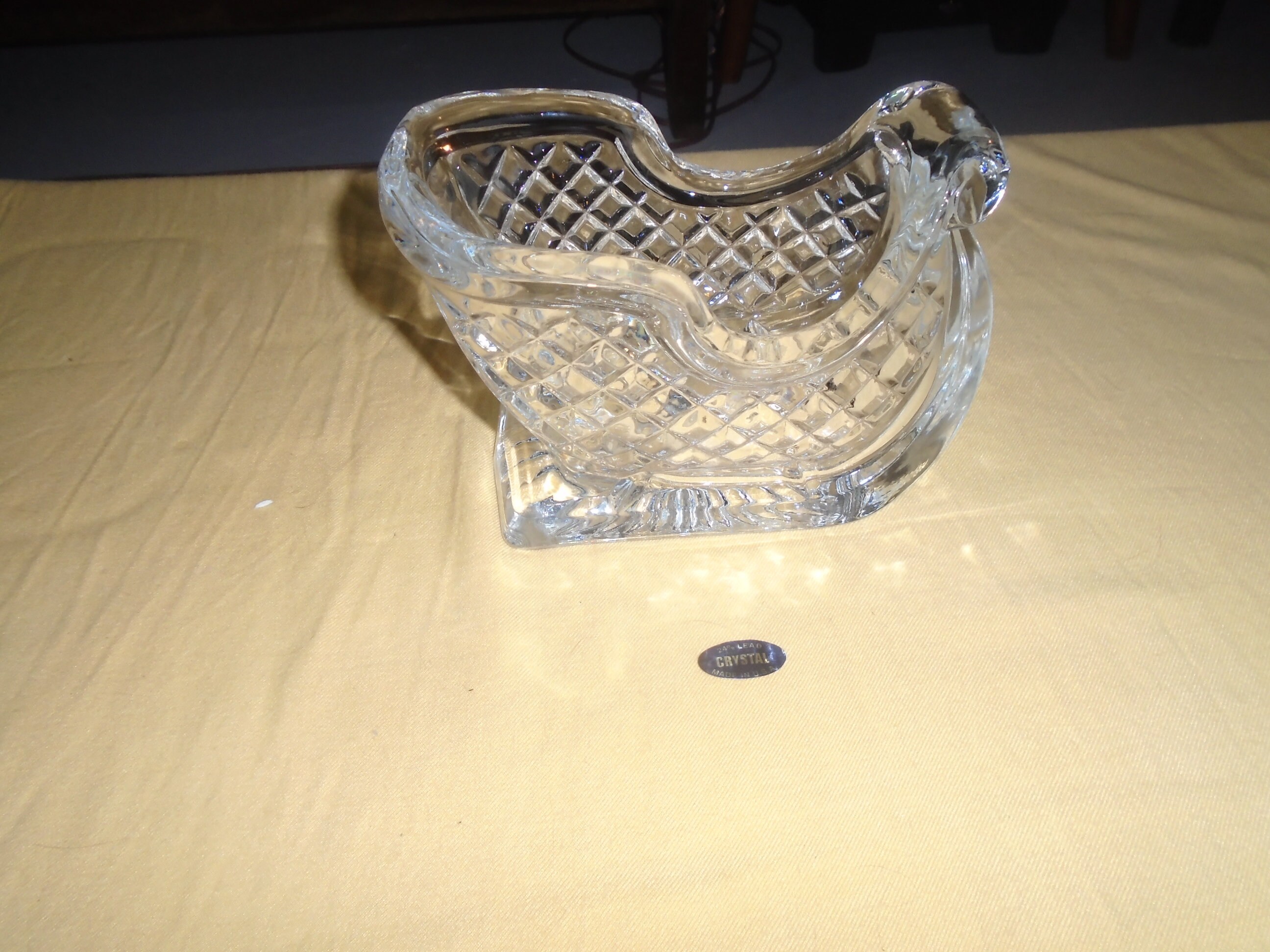 Lead Crystal Santa Sleigh Candy Dish Christmas Decoration - Etsy