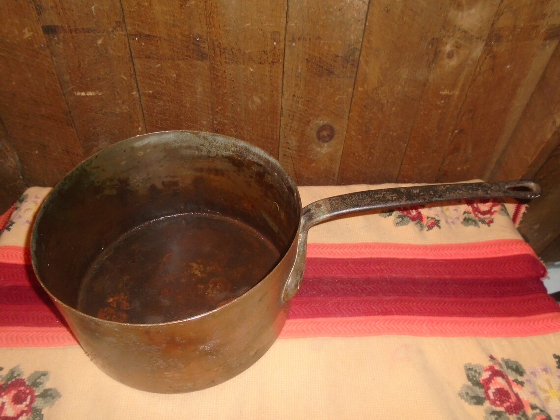 Antique Primitive Heavy Large Cast Iron Handle Cooking Pot - Etsy