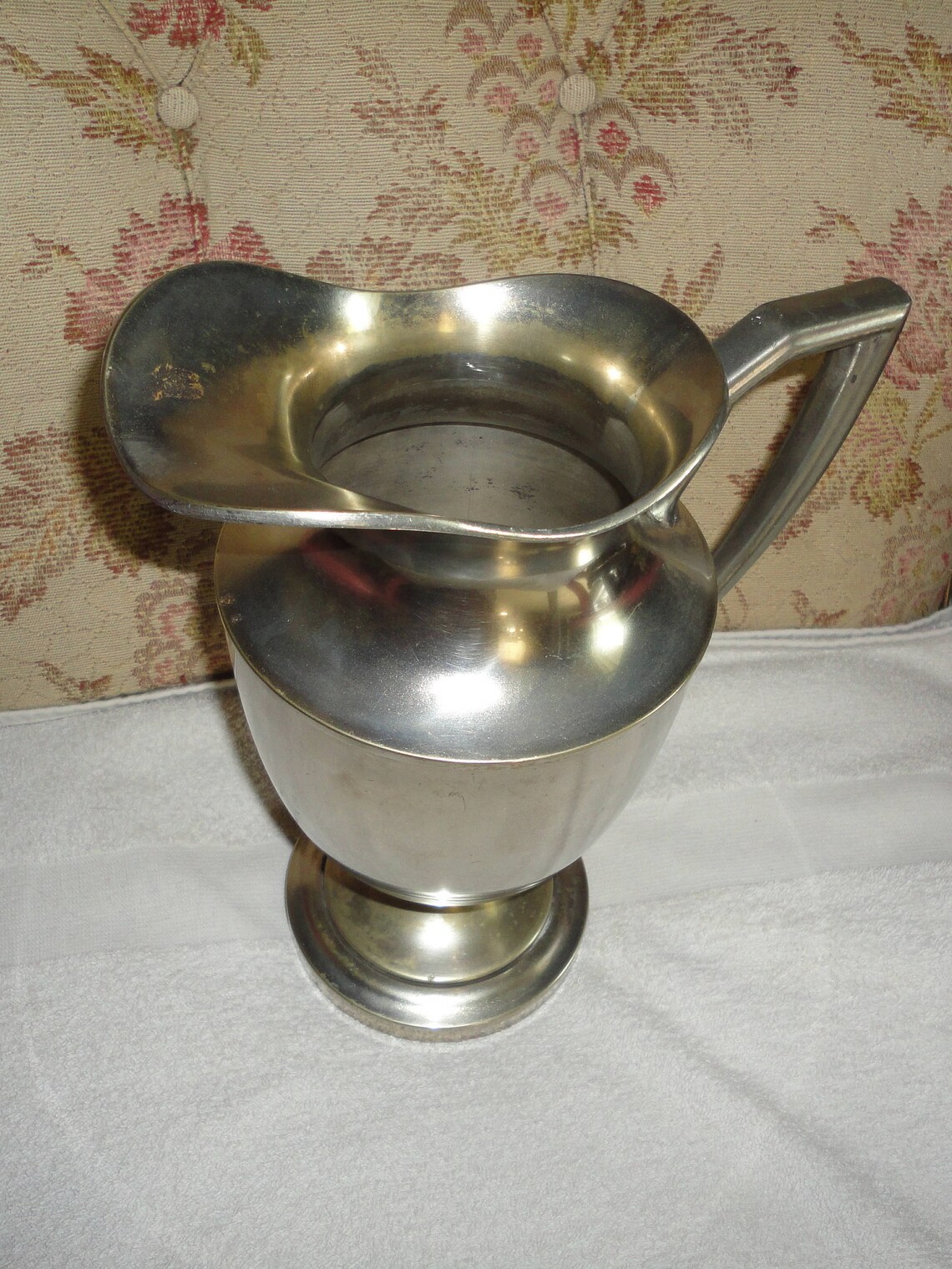 Silver Plated Monogrammed Ice Water Pitcher Vintage Floral - Etsy