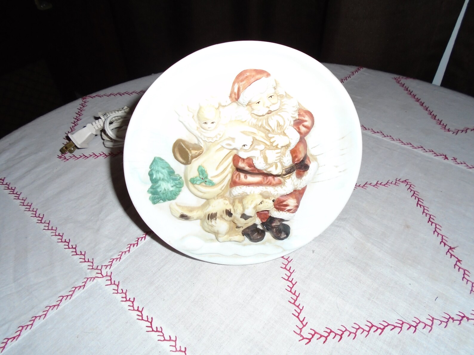 Vintage Ceramic Santa Claus Delivering Presents Night Light | Etsy